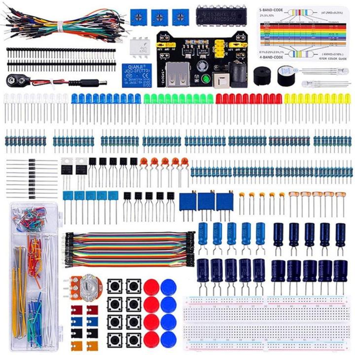 Electronics Component Super Kit With Jumper Wires Color Led Resistors