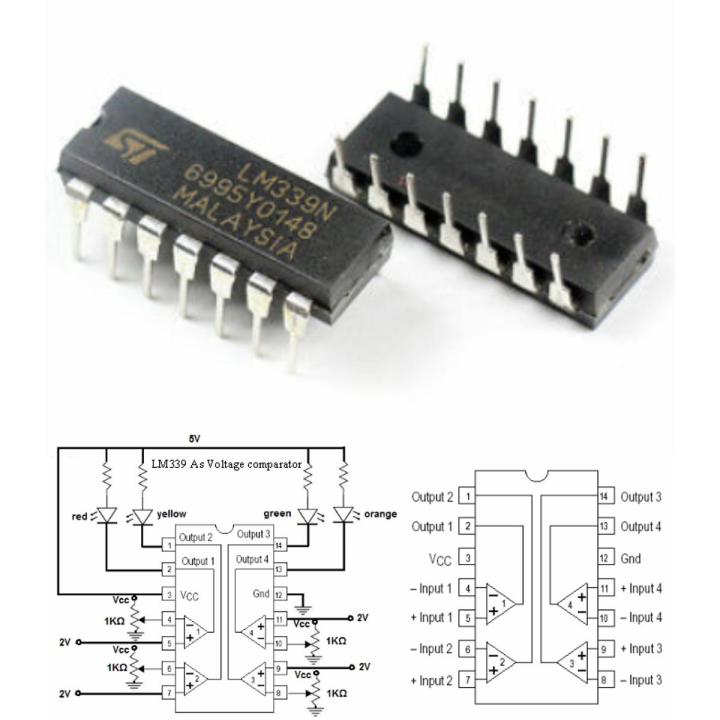 2pcs LM339N LM339 Comparator IC aLow aPower Quad Voltage | Daraz.pk