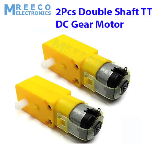 2Pcs Double Shaft 5v Yellow TT Motor DC Robot Gear Motor for DIY ...