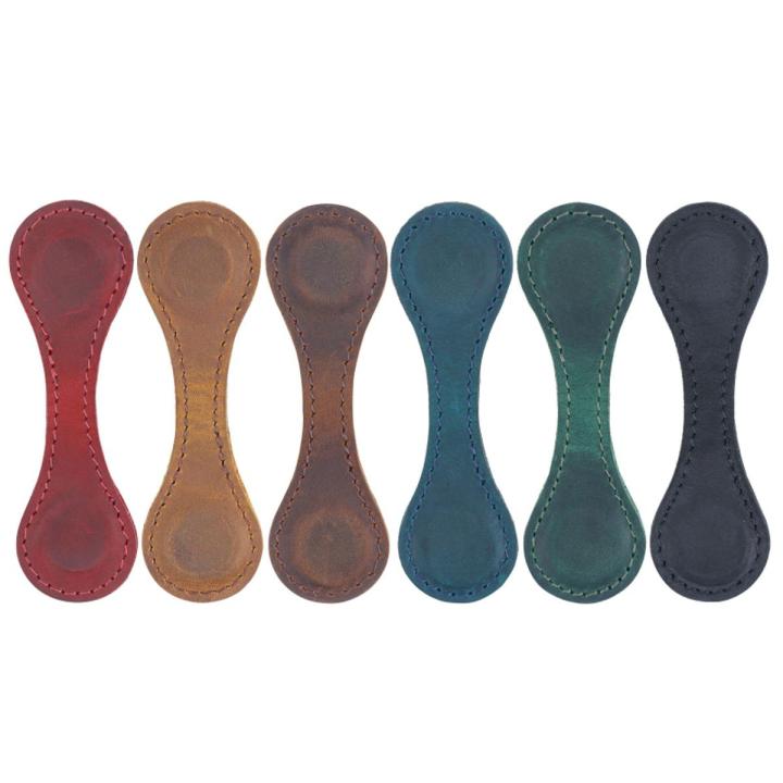 Pocket Bookmark Handmade Leather Bookmark Dual-side Magnetic Page Clip ...