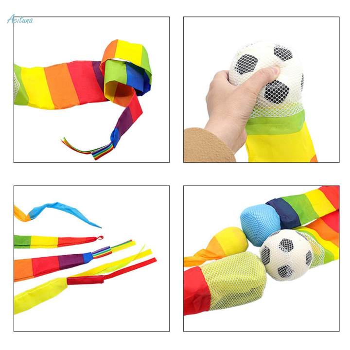 Rainbow Ball with Tail Outdoor Educational Portable Soft Toy Novelty ...
