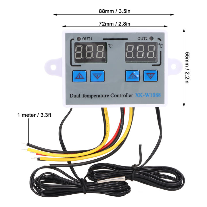 Temperature Humidity Controller HeatingCooling Thermostat Switch NTC ...