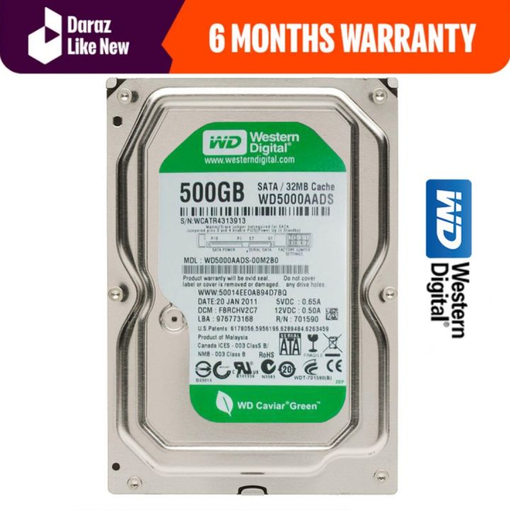 500GB Hard Disk PC (6 Month) Warranty Hard Disk (500GB WD Hard Disk PC ...