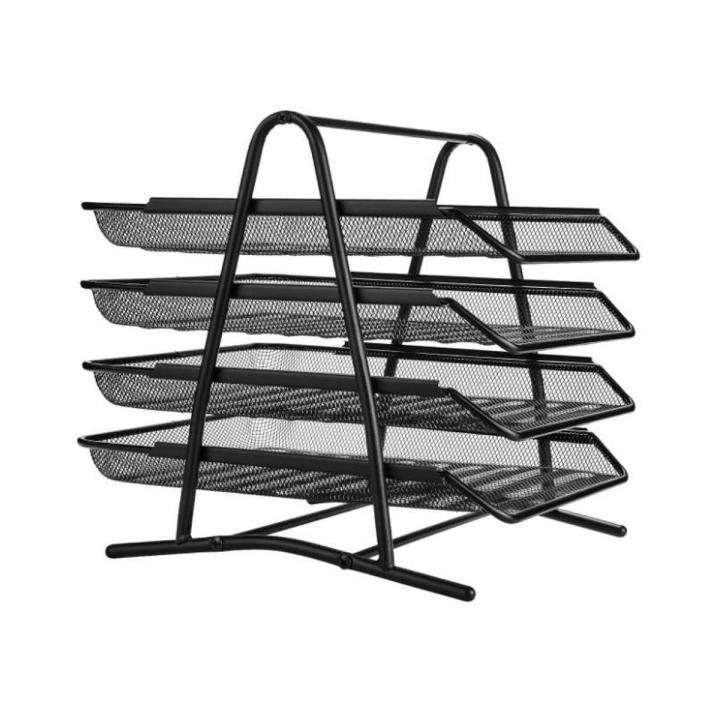 Heavy Duty Metal 4 Tier Letter Tray - Black | Daraz.pk