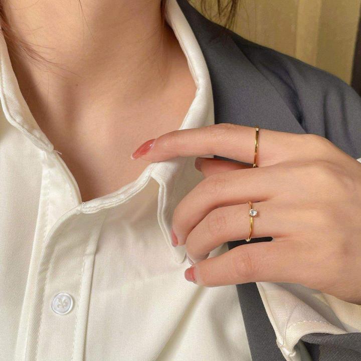 Original Princess Square Small Diamond Ring 18K Gold Light Luxury Color ...