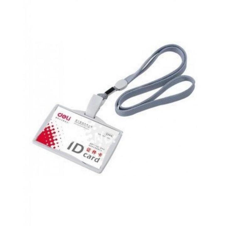 Deli Plastic Name badge Horizontal with String - Beige and Grey | Daraz.pk