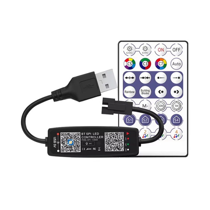 WS2812B Controller Remote Control Bluetooth Music APP Control for Pixel LED Strip Light SK6812 ...