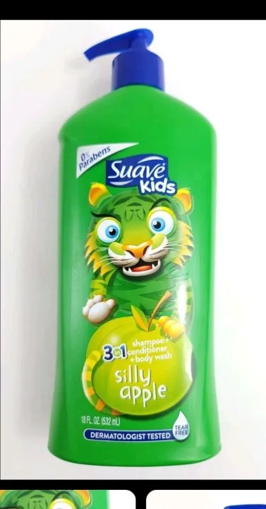 Suave Kids 3-in-1 Shampoo Conditioner & Body Wash Silly Apple | Gentle ...