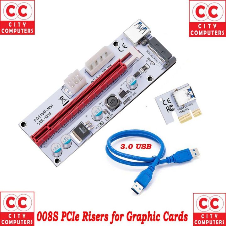 008S PCIe Risers for Graphic Cards Games 1x To 16x Extender Riser Card ...