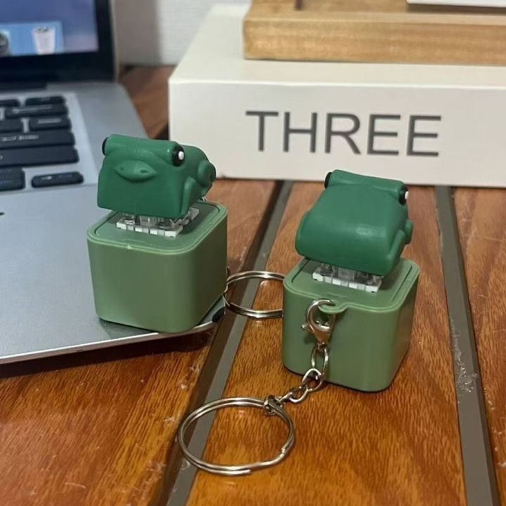 Key Chains Plastic Croaking Frog Duck Keychain With LED Light Fingertip ...