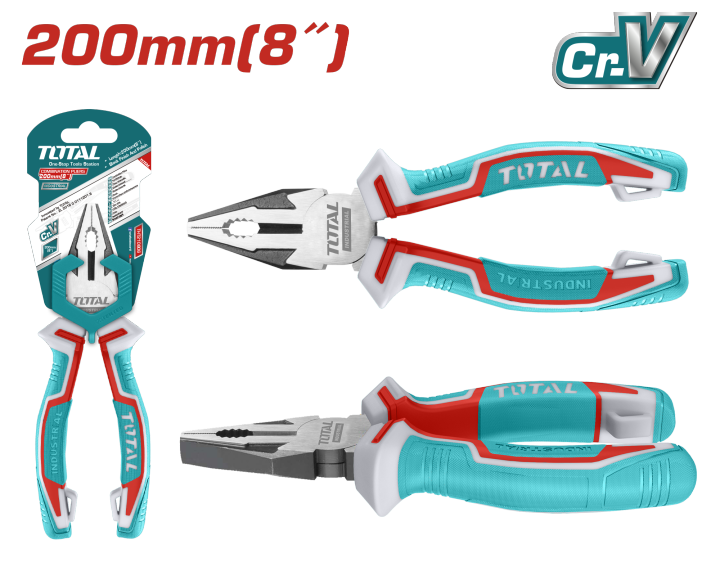 TOTAL 200mm Cr-V Combination Pliers with Two Color Handle THT210806 | Daraz.pk