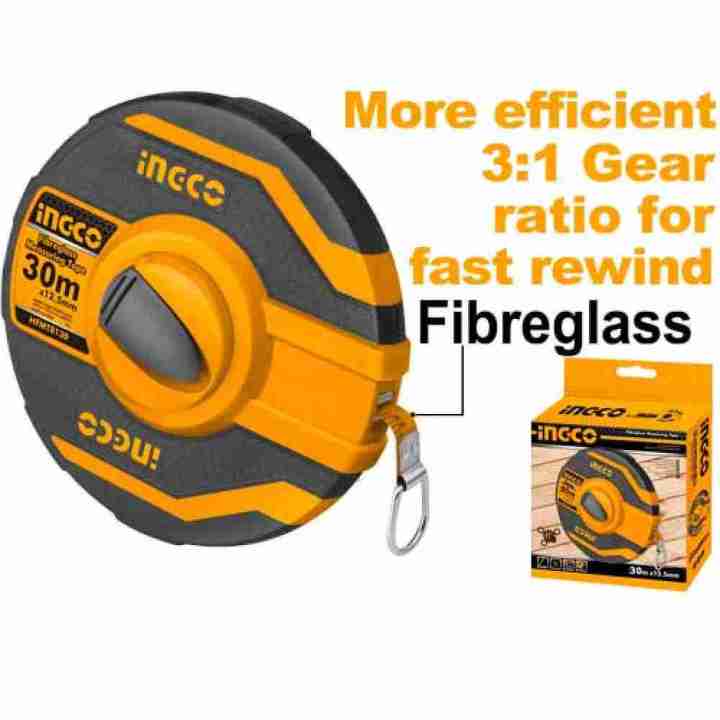 Ingco Fibreglass measuring tape 30m HFMT8130 | Daraz.pk