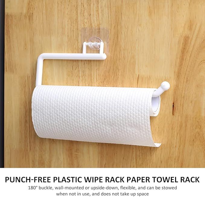 New Compact Kitchen & Bathroom Paper Roll Holder | Self-Adhesive Towel ...