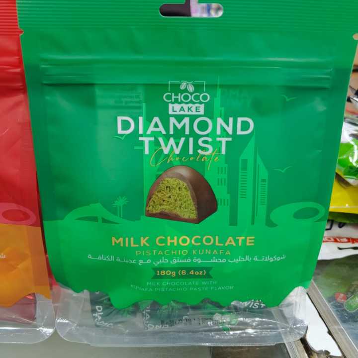 Choco Lake Twist Kunafa Pistachio Milk Chocolate 180g Pouch | Imported ...