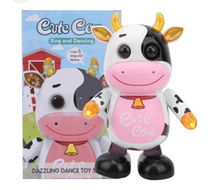 Battery operated Dancing Cute Cow Toy Swing hands & feet, Flashing ...