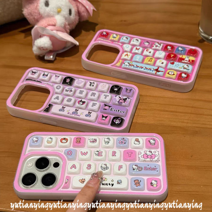 Cartoon Lovely Kuromi Fashion Color Kitty Keyboard Case Compatible for ...
