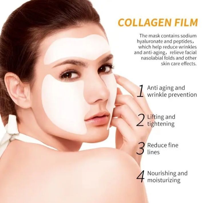 Collagen Film Paper Soluble FacialMask Face Skin Cheek Sticker Forehead ...