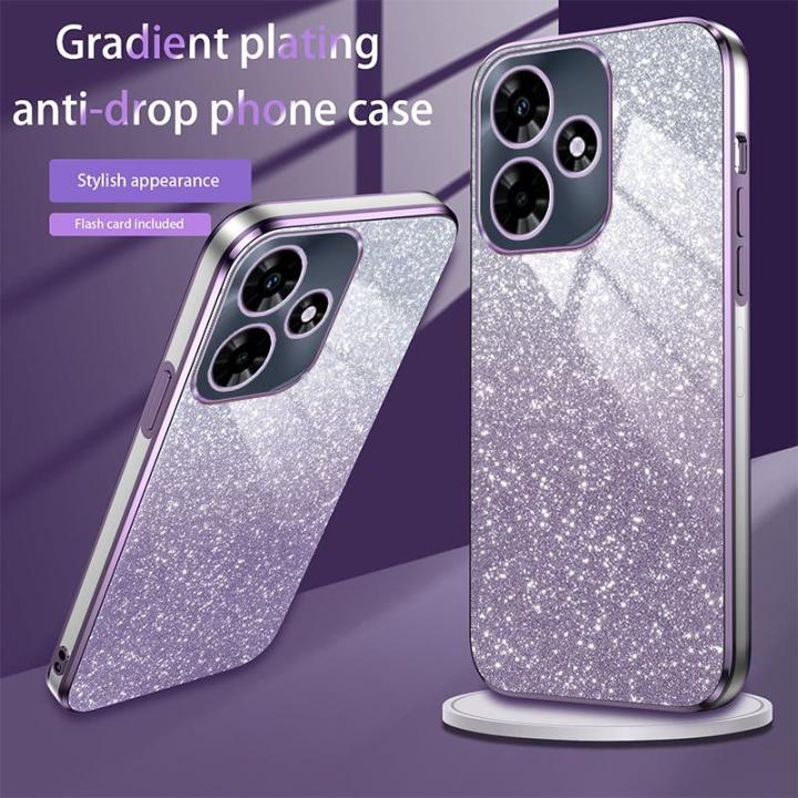 Luxury Plating Gradient Glitter Clear Phone Cases For Infinix HOT 30 ...