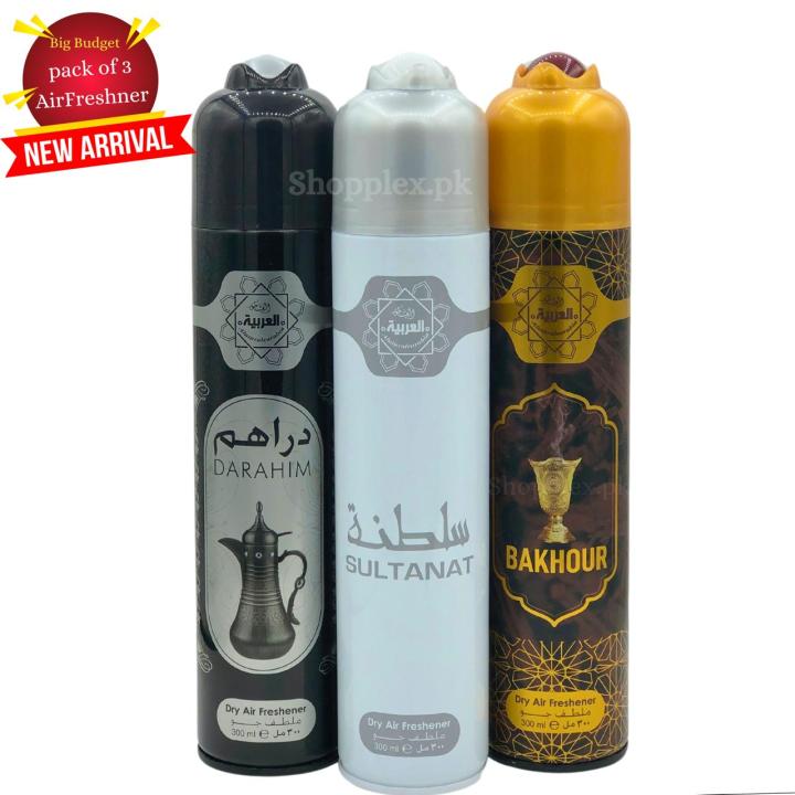 Air Freshener Darahim | Sultanat | Bakhour | ARABIC Pack of 3 300ml Big ...
