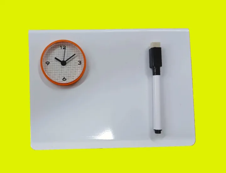 Magnetic Whiteboard with Mini Clock & Marker – Multipurpose Office ...
