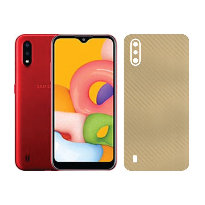 Samsung Galaxy A01 Back Paper OB Carbon Golden Sheet Anti-stain Only ...