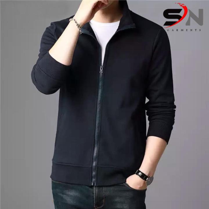 Plain Zipper Fleece Upper for Men | Daraz.pk