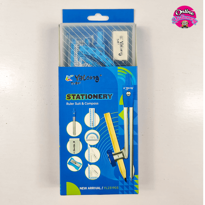 Yalong Students Ruler And Compass Set 7 in 1 Ruler Advanced Drawing ...
