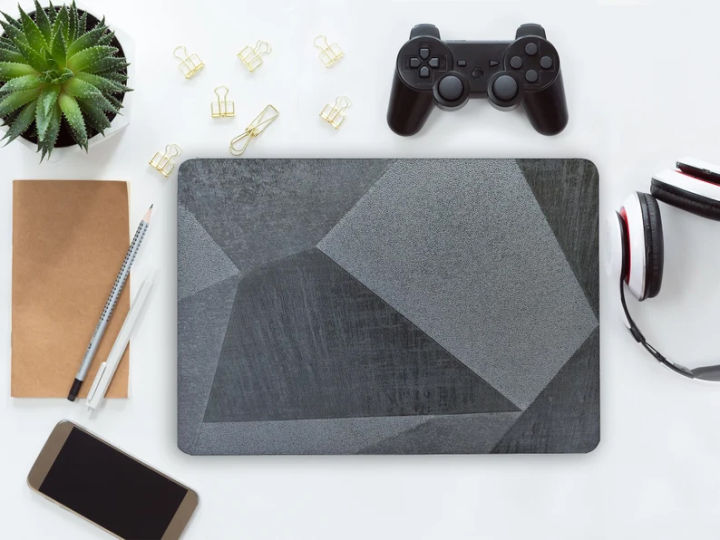 Dark Grey Geometric Abstract Laptop Skin Vinyl Sticker Decal, 12 13 13. ...