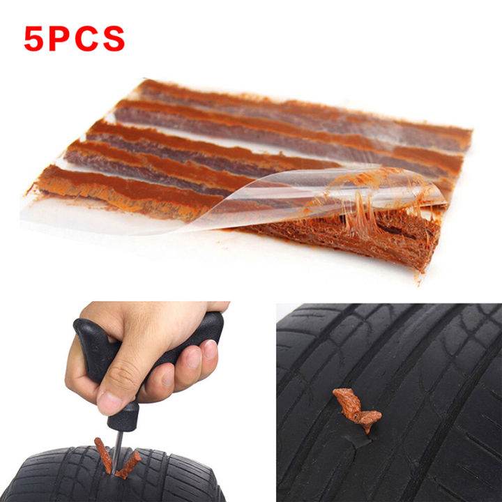 5pcs Car Motorcycle Tyre Tubeless Seal Strip Plug Tire Puncture Repair ...