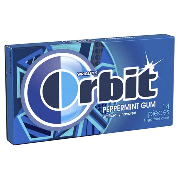Wrigley's ORBIT Peppermint Sugar Free Chewing Gum Single Pack, 14 Stick ...