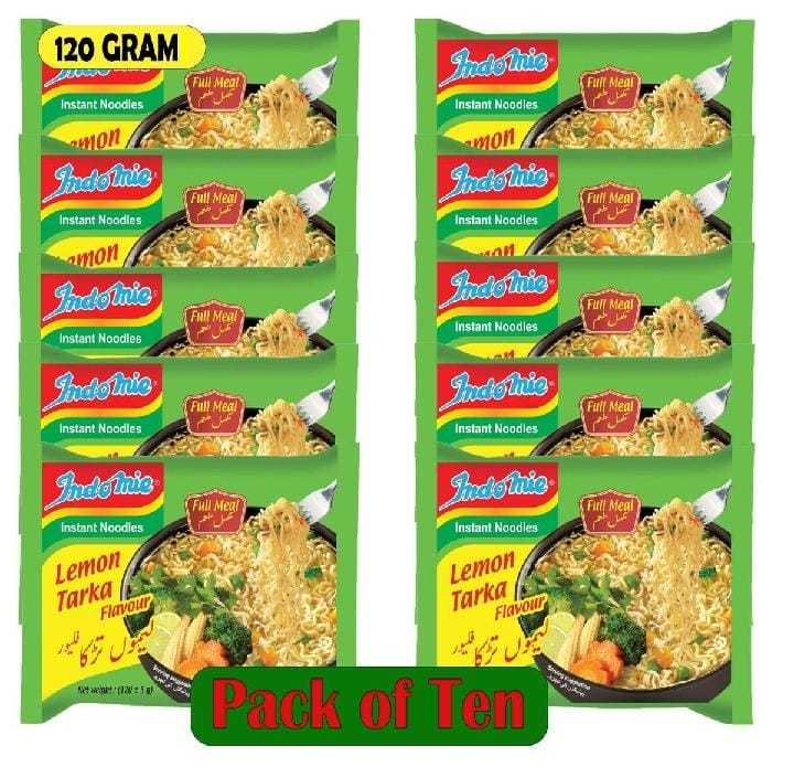Indomie Noodle | Instant Noodles 120 Grams | Pack of 10 | (Lemon Tarka ...