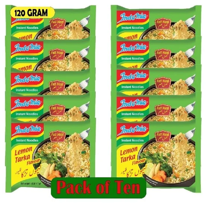 Indomie Noodle | Instant Noodles 120 Grams | Pack of 10 | (Lemon Tarka ...