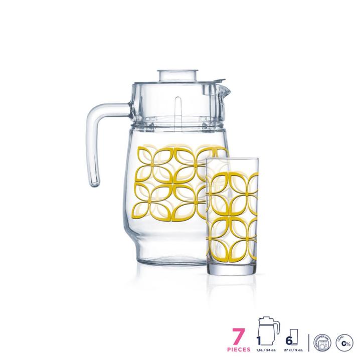 Luminarc 7pcs Maze Gold Water Set | Daraz.pk
