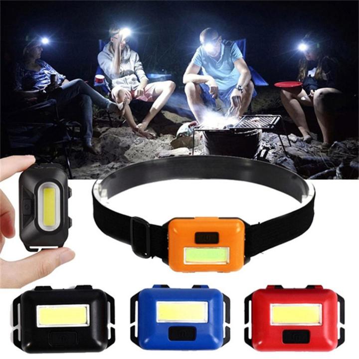3 Modes Headlight Head Flashlight Torch Lantern Waterproof COB LED ...