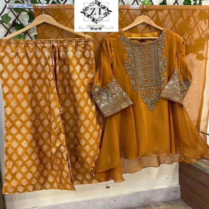 3Pcs Suit For Women Stitched/Ready To Wear 3Pcs Suit For Girls/Eid ...