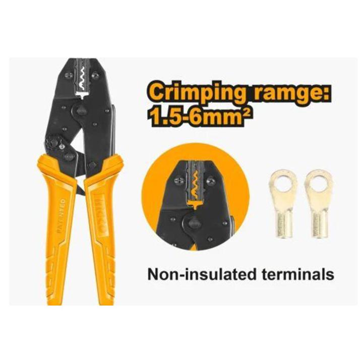 Ingco Ratchet crimping plier 1.5-6mm2 9" (For non-insulated terminals ...