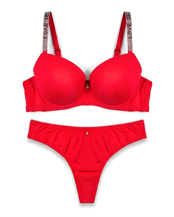 Padded Bra Set - Perfect Curve - Red | Daraz.pk