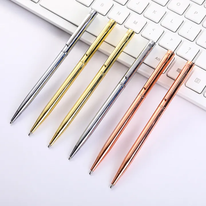 Simple Metal Ballpoint Pen Student School Stationery Signature Pen ...