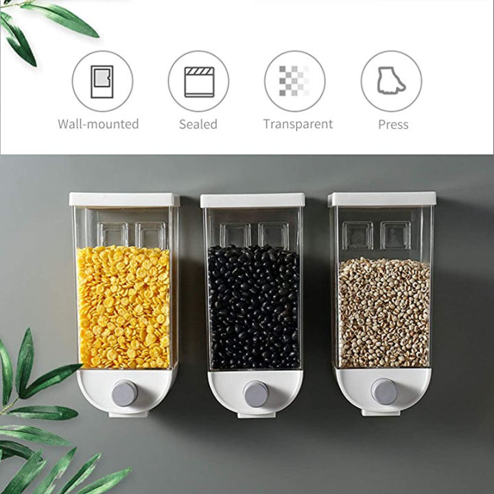 Wall Hanging Grain Storage Box - 1500ml Capacity, Kitchen Food ...
