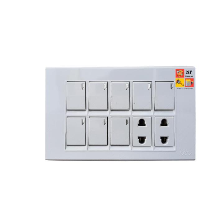 8 Switches+2 China Fitting Board Sockets Plate White For Trendy Walls ...