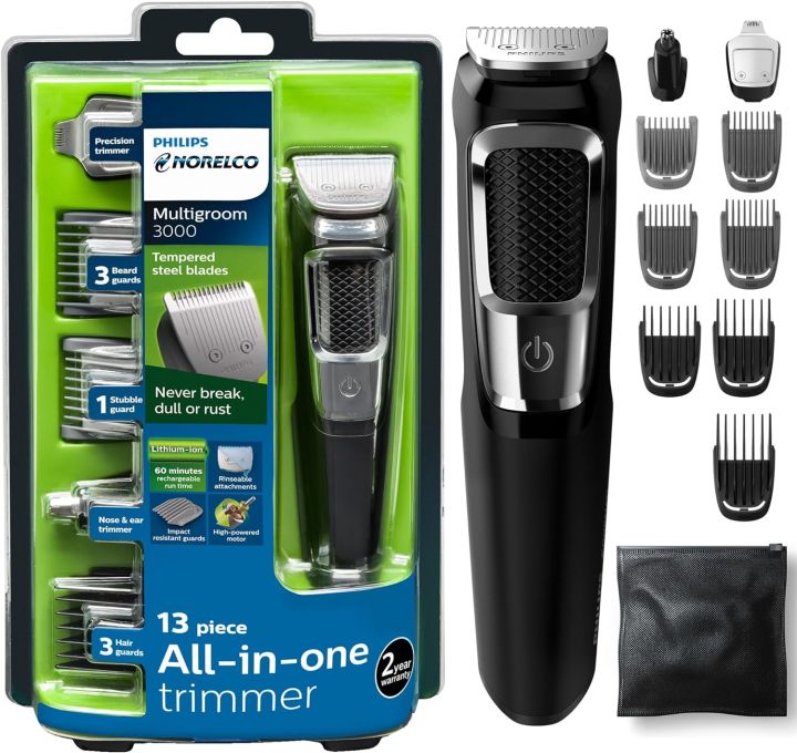 Multigroom 13-Tri-Mer Series 3000 Cordless Men Grooming Clipper with Li ...
