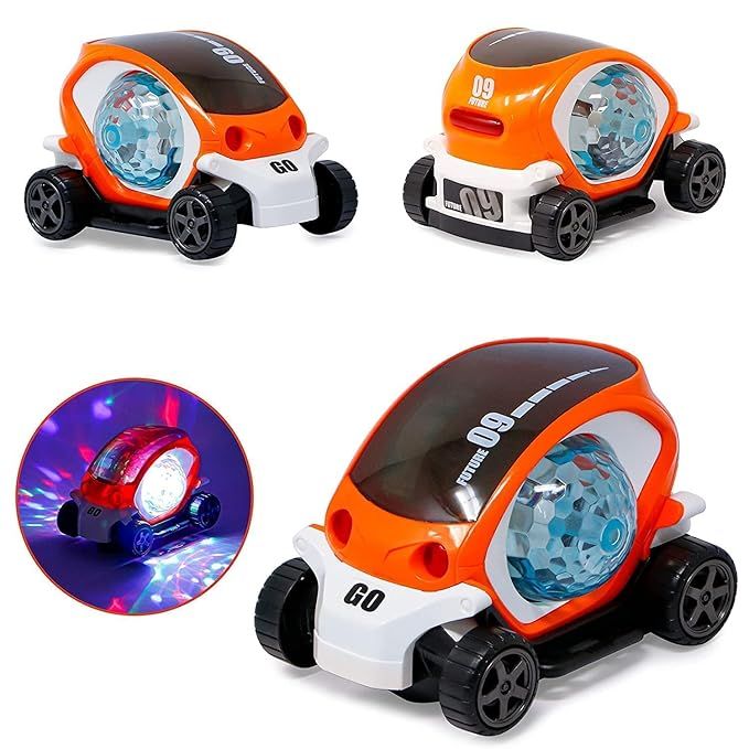 Deep Stunt Car 360 Degree Rotating Stunt Car Bump and Go Toy with 3D ...