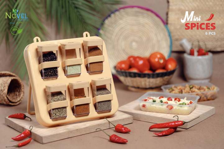 Mini Transparent Spice Kit Set Spice Masala Plastic Storage box ...