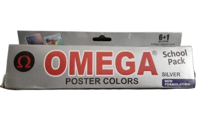 Omega Poster Colors School Pack Silver (6+1 Colors) Including Free ...