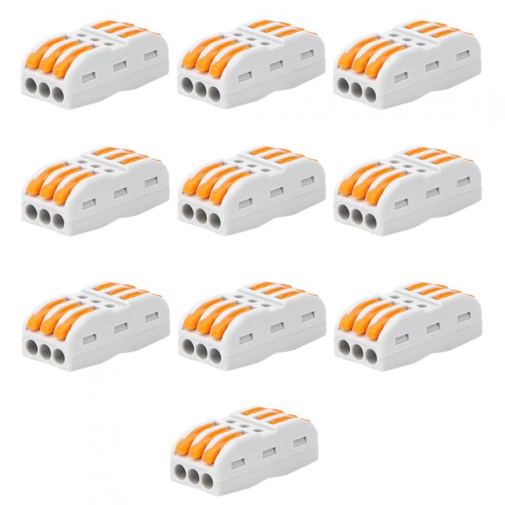 10Pcs 3P No-Welding Press Type Terminal Wiring Terminal Connector for ...