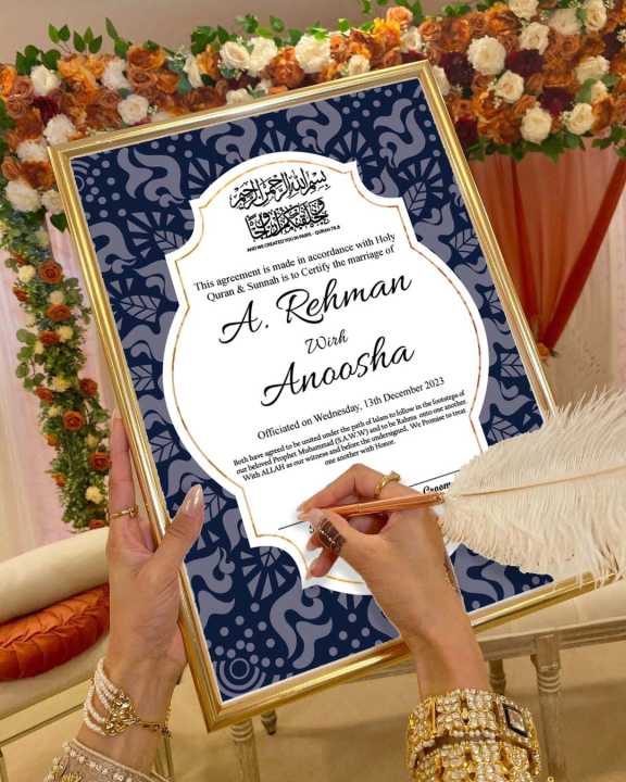 Customized nikkah certificate with frame glass frame hd glossy print ...