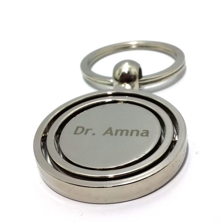 Customized Name/Logo Globe Metallic 360 Rotatable Keychain For, Car Key ...