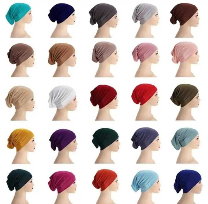 Pack 0f 16 Plane Tube Hijab Caps - Hijab Caps for Muslim Girls and ...
