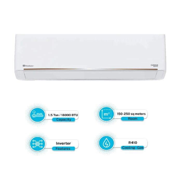 Dawlance Air Conditioner Chrome 30 Full AC DC Inverter 1.5 Ton/Large Indoor Unit/ Heat & Cool ...