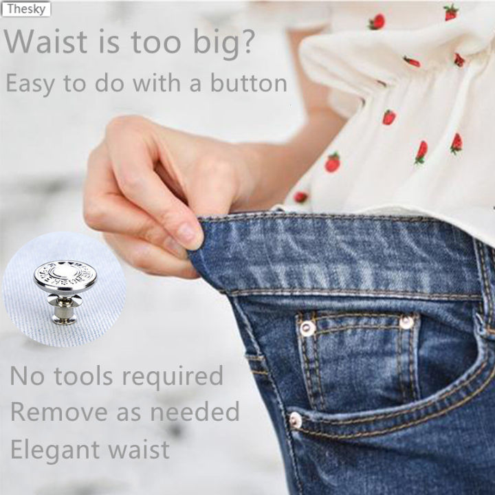 【TY】Adjustable Detachable Jeans Buttons Nail Free Metal Buttons For ...